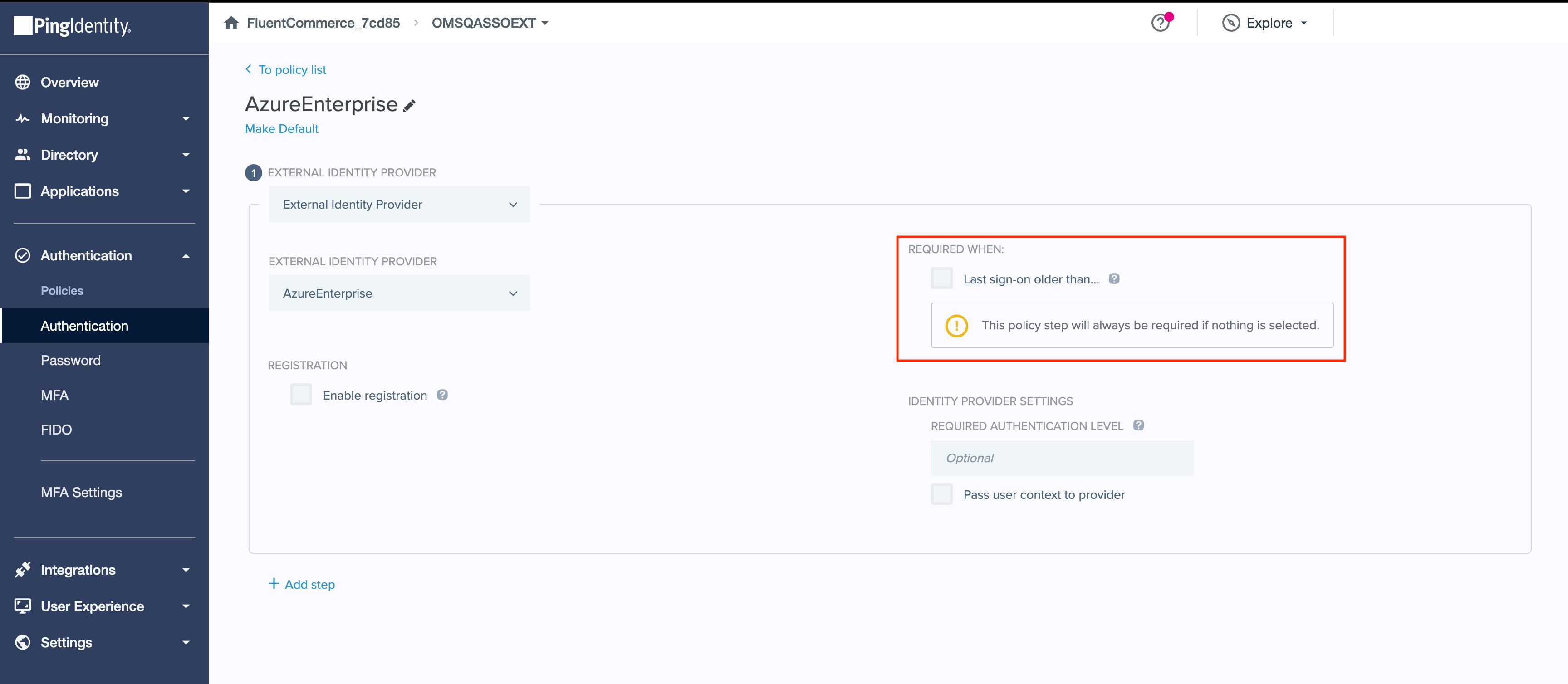 Fluent OMS session timeout configuration for SSO users with Azure as an external IDP